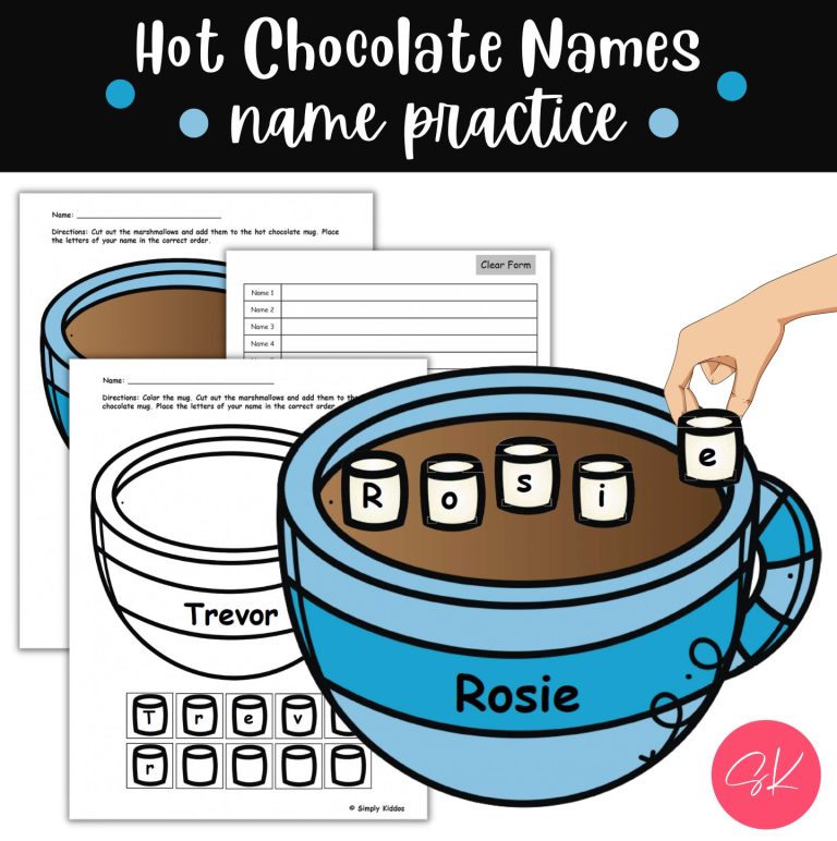 Hot Chocolate Name Practice Editable - Simply Kiddos