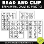 Farm Read and Clip Count - Simply Kiddos