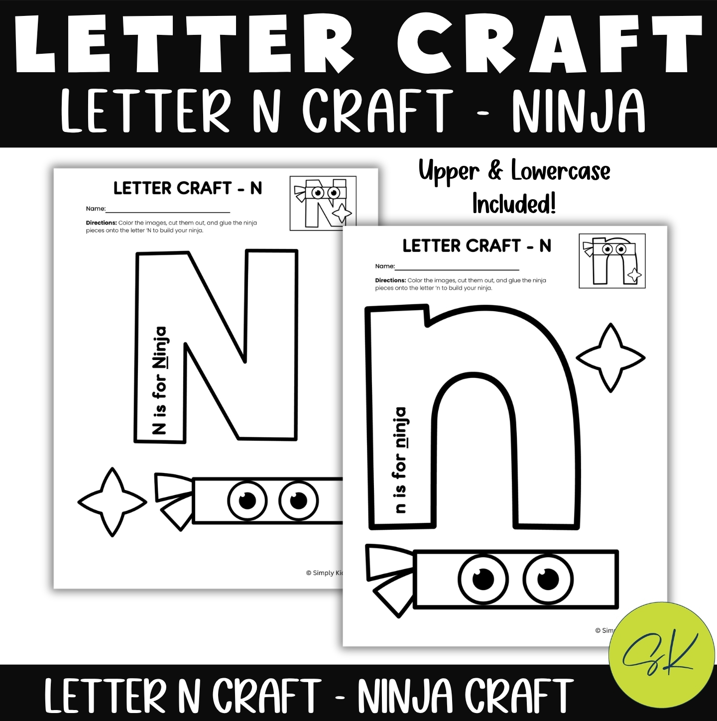 Letter N Craft – Ninja – Simply Kiddos