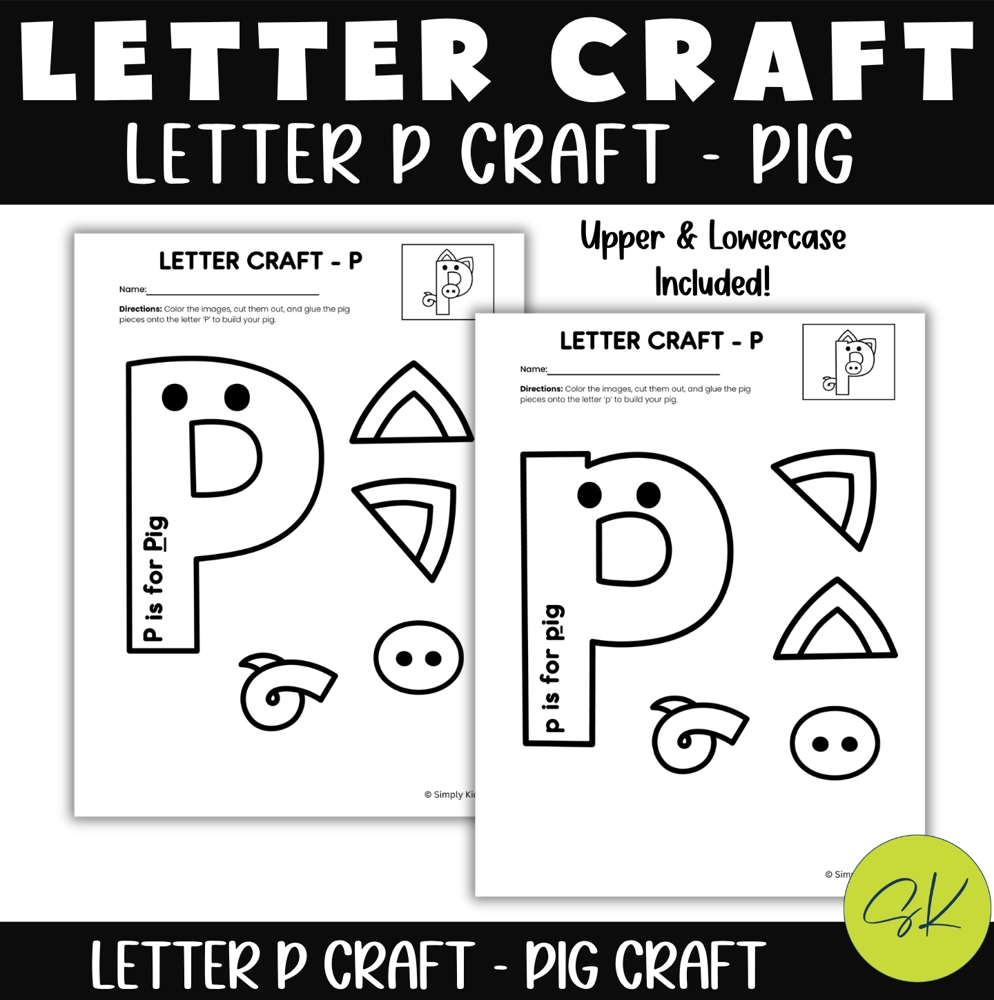 Letter P Craft – Pig – Simply Kiddos